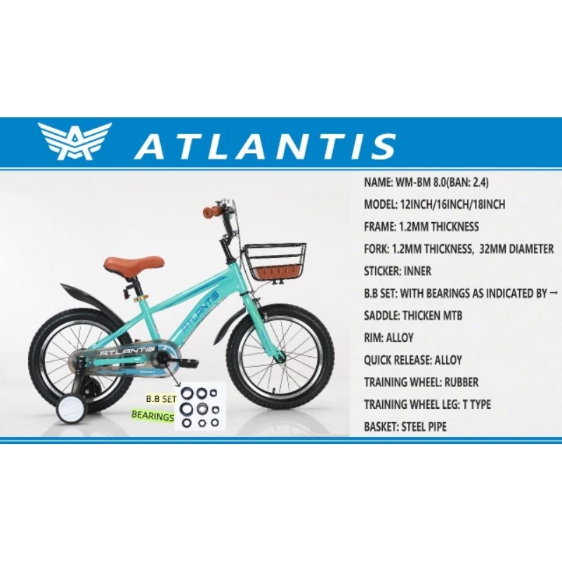 Jual SEPEDA 16 ATLANTIS 8.0 + KERANJANG + FRAME TEBAL | Shopee Indonesia