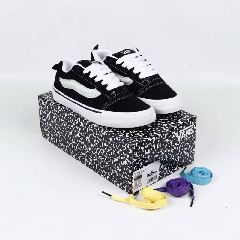 Jual sepatu casual knu old school Black white/ sepatu sekolah/knu ...