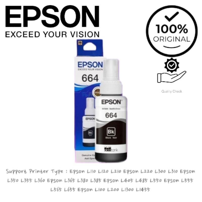 Jual TINTA EPSON 664 ORIGINAL UNTUK PRINTER SERIES L110 L120 L210 L220 L300 L310 | Shopee Indonesia