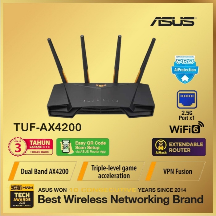Jual ASUS TUF Gaming AX4200 Dual Band WiFi 6 Gaming Router TUF-AX4200 ...