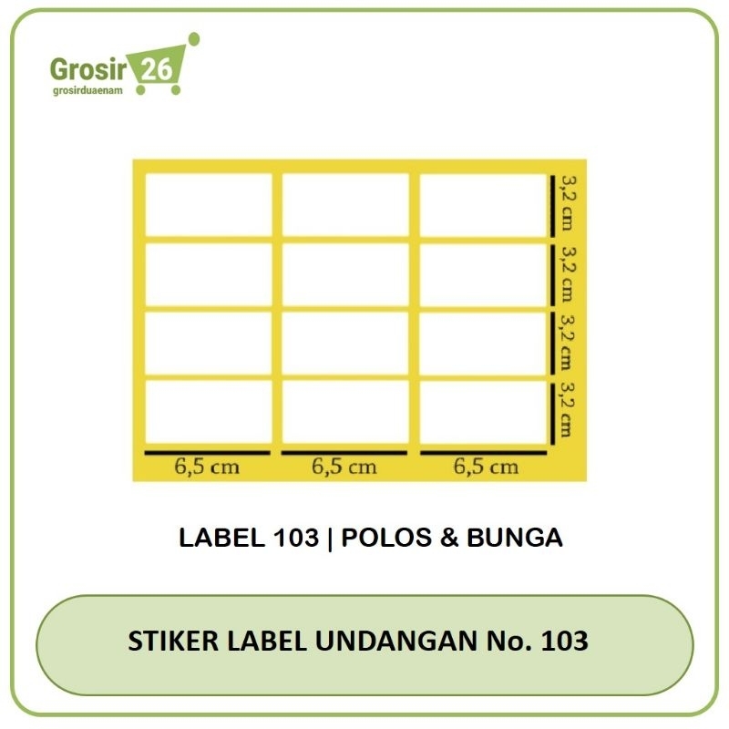 Jual (5 bungkus) stiker label / kertas nama / label undangan no.103 ...