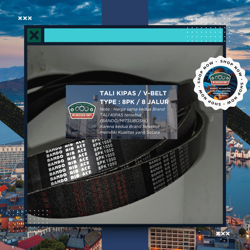 Jual TALI KIPAS 8PK 1050 BANDO MITSUBOSHI 8PK1050 | Shopee Indonesia