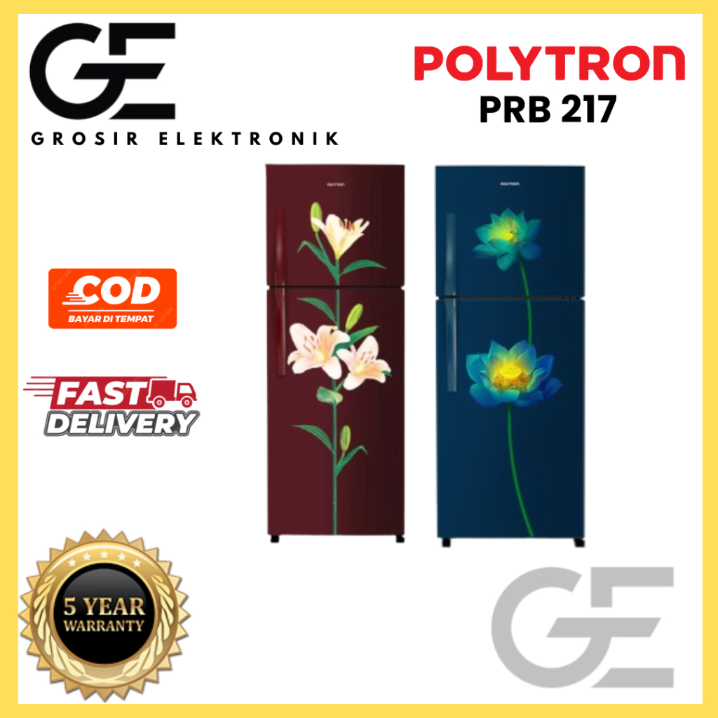 Jual KULKAS 2 PINTU POLYTRON PRB 217 R/B/TY KAPASITAS 210 LITER GARANSI ...