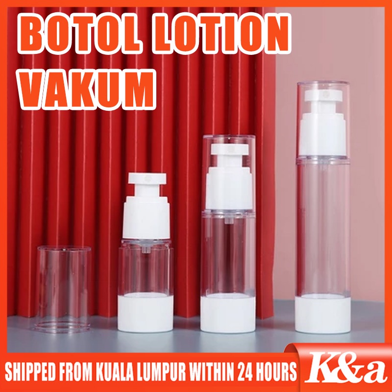 Jual Botol Airless PUMP Clear/5-100 ml Cream Lotion Botol Airless Spray ...