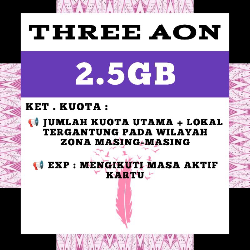 Jual PAKET INTERNET THREE ALWAYS ON ( AON ) NASIONAL | Shopee Indonesia