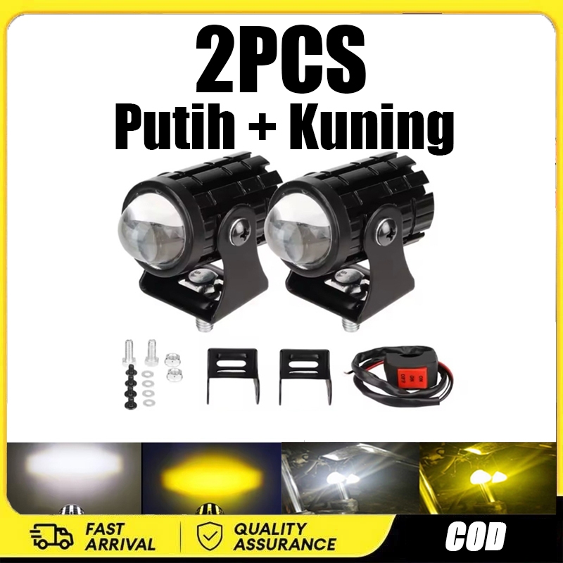 Jual COD Free Saklar Lampu tembak motor super terang Mini driving lampu ...