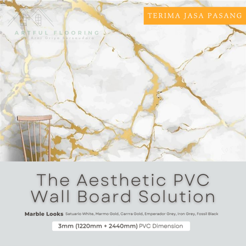 Jual PVC Marmer Youra/UV Marble 3D Series-Hiasan Dinding Tebal 3mm ...