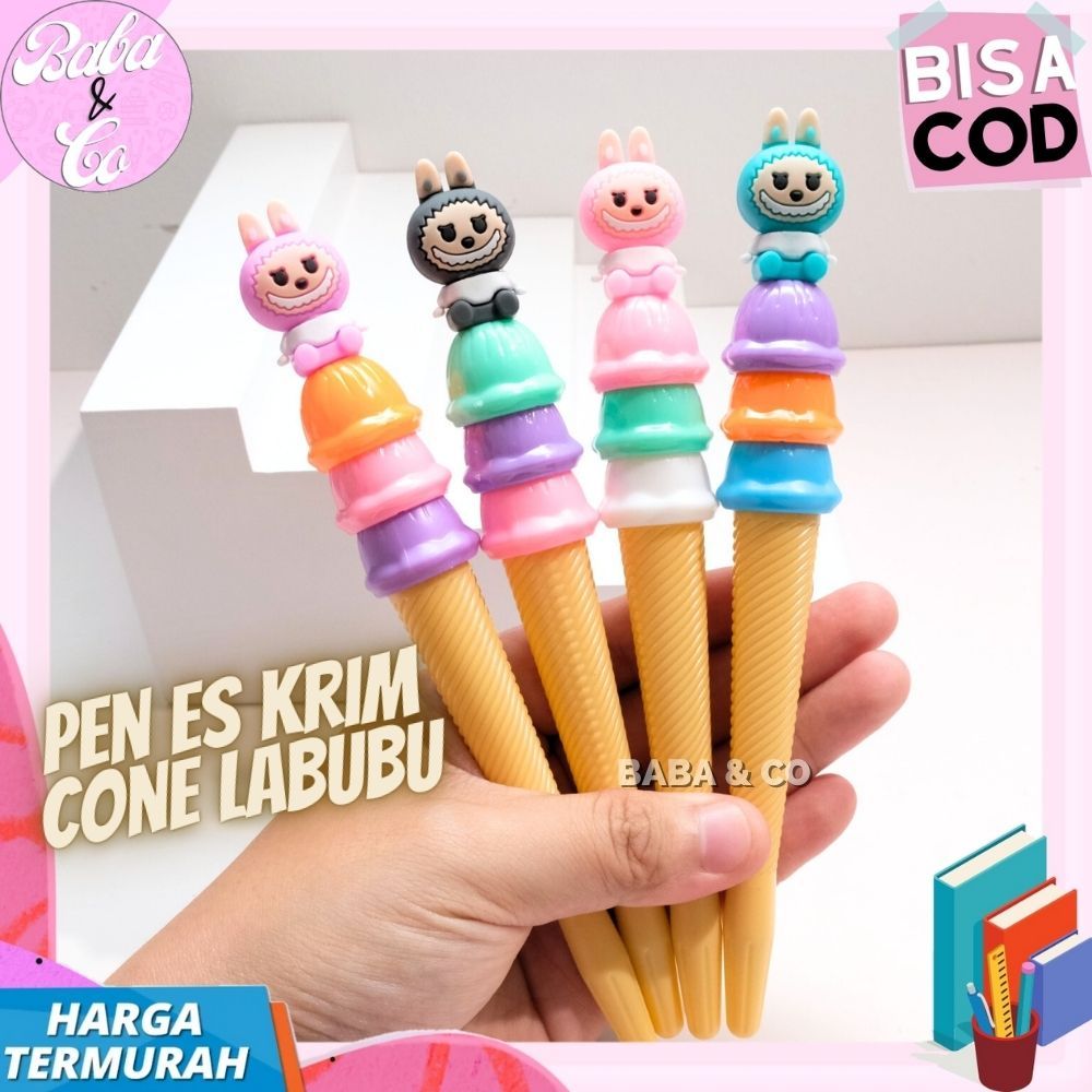 Jual PULPEN LABUBU ES KRIM TUMPUK LUCU UNIK PEN LABUBU ES KRIM CONE ...