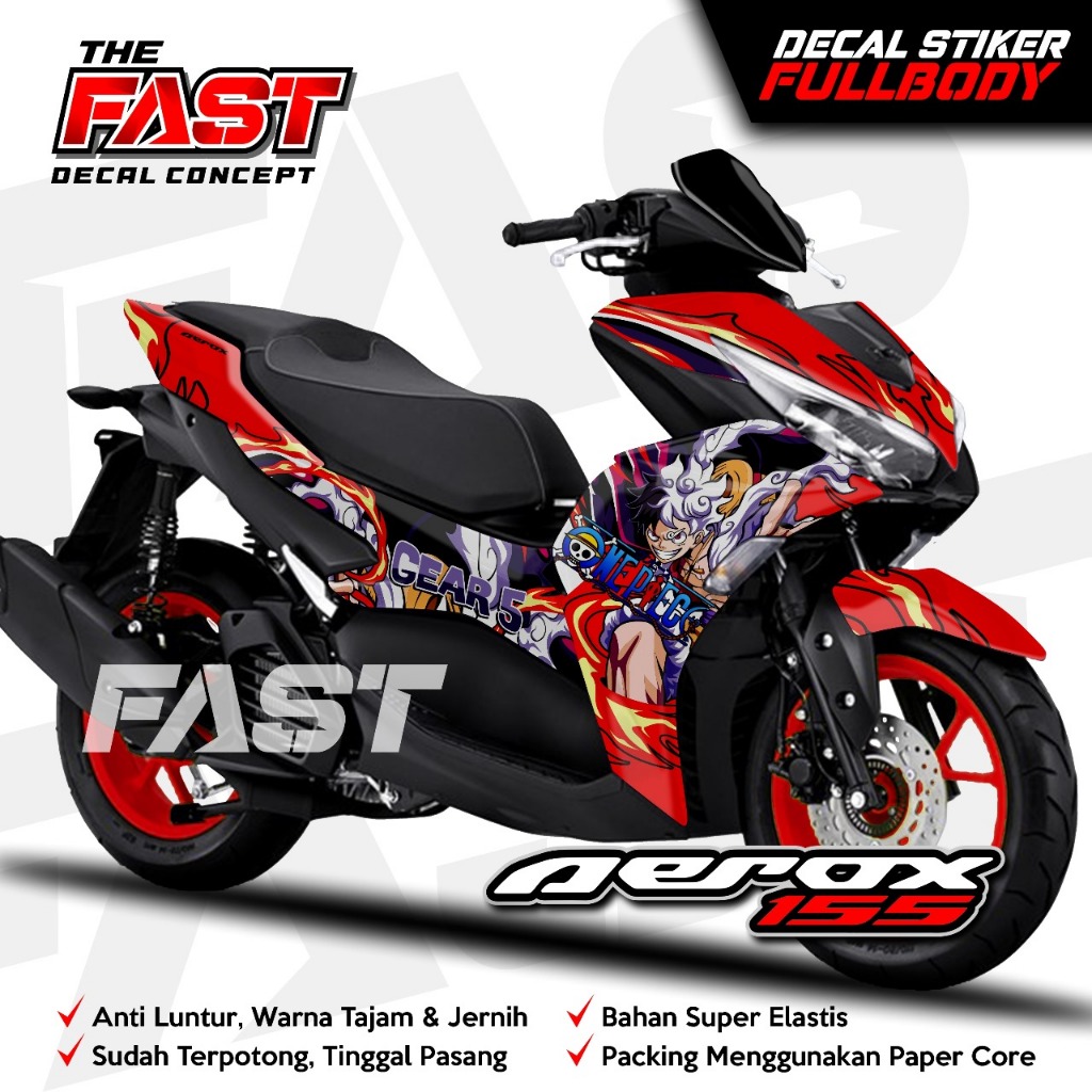 Jual Decal Sticker Variasi Fullbody Aerox New155 VVA LUFFI GEAR 5 ...