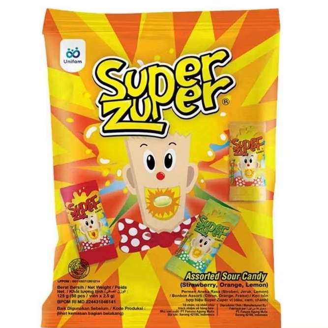 Jual super zuper candy (50's) assorted 125g | Shopee Indonesia