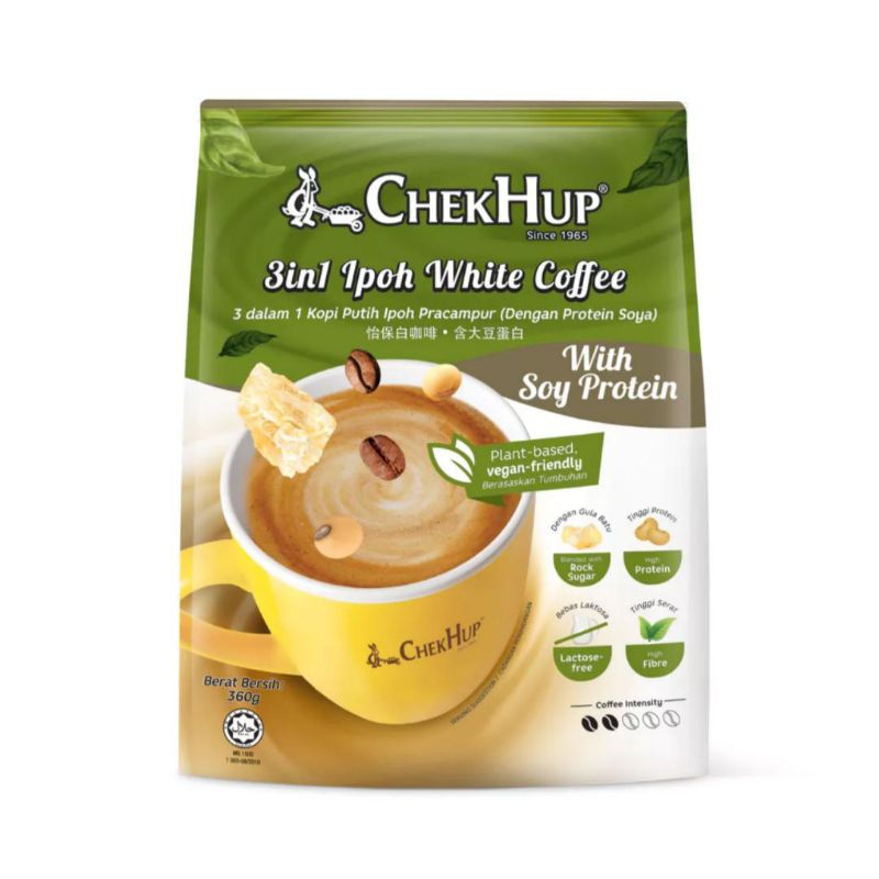 Jual CHEK HUP 3 in 1 Ipoh White Coffee with Soy Protein Malaysia (12 sachet) | Shopee Indonesia