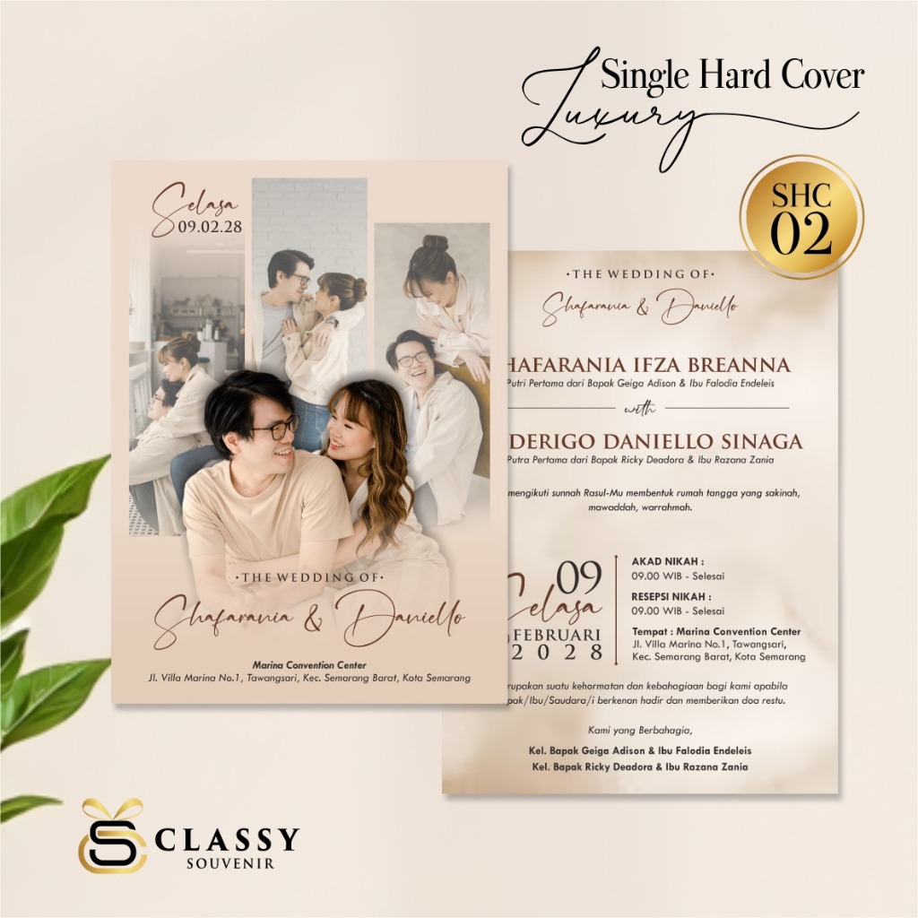 Jual UNDANGAN NIKAH SINGLE HARD COVER FREE FOTO - CETAK UNDANGAN ...