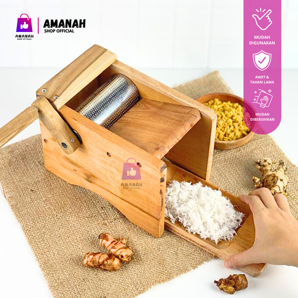 Jual Parutan Kelapa Manual Serbaguna Bahan Kayu Roll Stainless Steel ...
