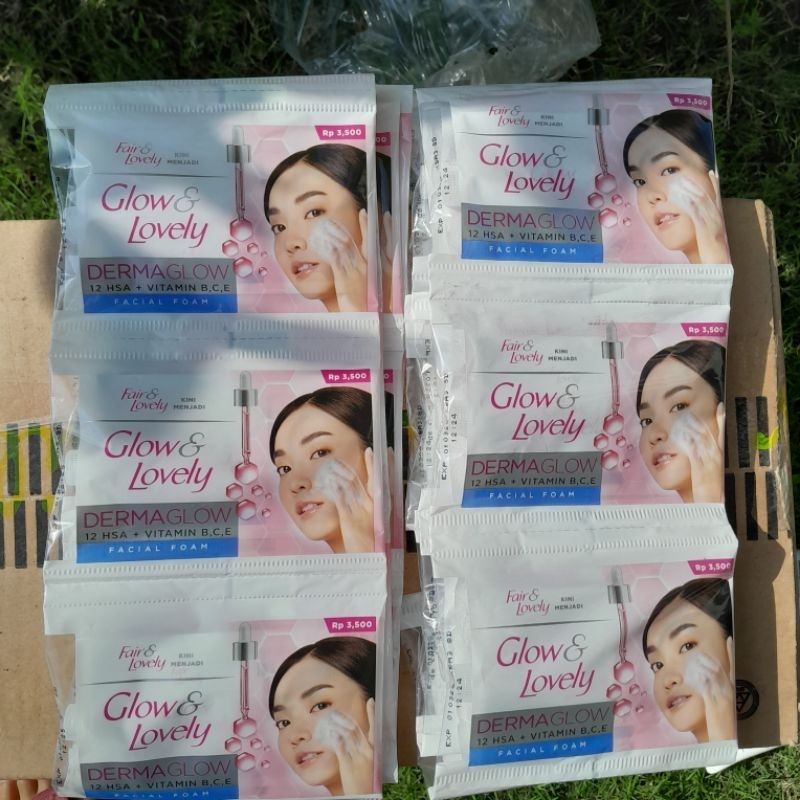Jual Facial Foam Glow Lovely Sachet 8gram (1 karton=12 rtg) | Shopee ...