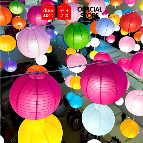 Jual DINOSO Lampion Bulat Polos Gantung Lampion Kain Bulat Polos Untuk ...