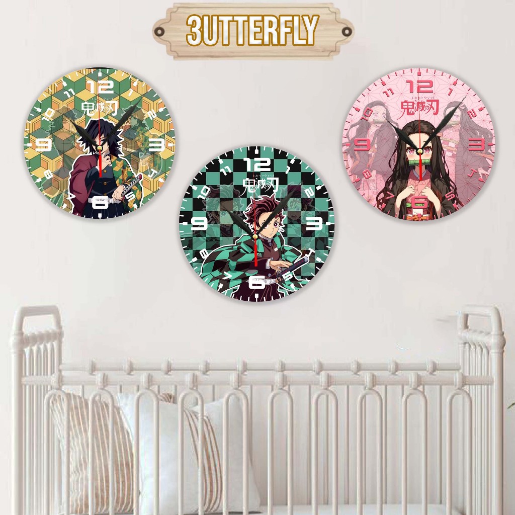 Jual [JAM DINDING + DECOR ]SET Kayu Motif DEMON SLAYER KIMETSU NO YAIBA ...
