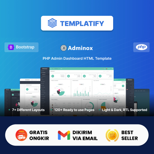 Jual Adminox - PHP Admin & Dashboard Template Website | Shopee Indonesia