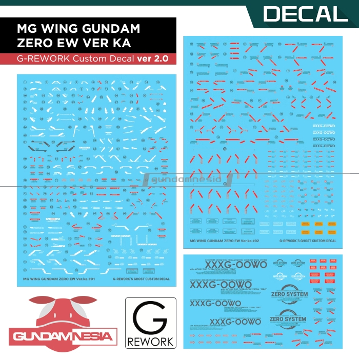 Jual G-Rework MG Wing Gundam Zero EW Ver. KA Custom Water Decal ...