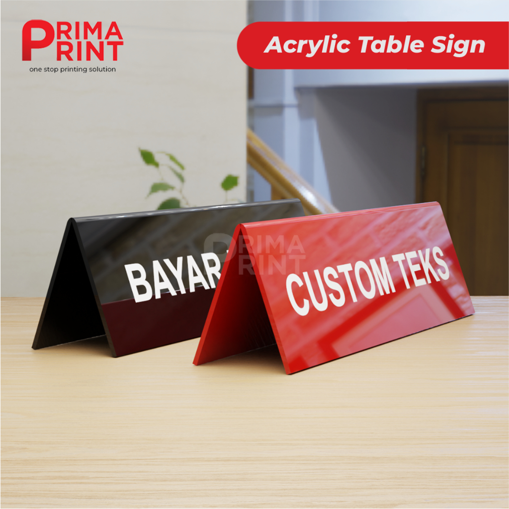 Jual Acrylic Table Sign - Papan Meja Kasir Akrilik Custom Premium ...