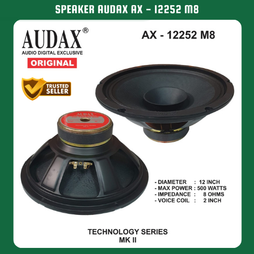 Jual SPEAKER AUDAX AX 12252 M8 FULL RANGE SPEAKER 500 WATT AUDAX ORIGINAL | Shopee Indonesia
