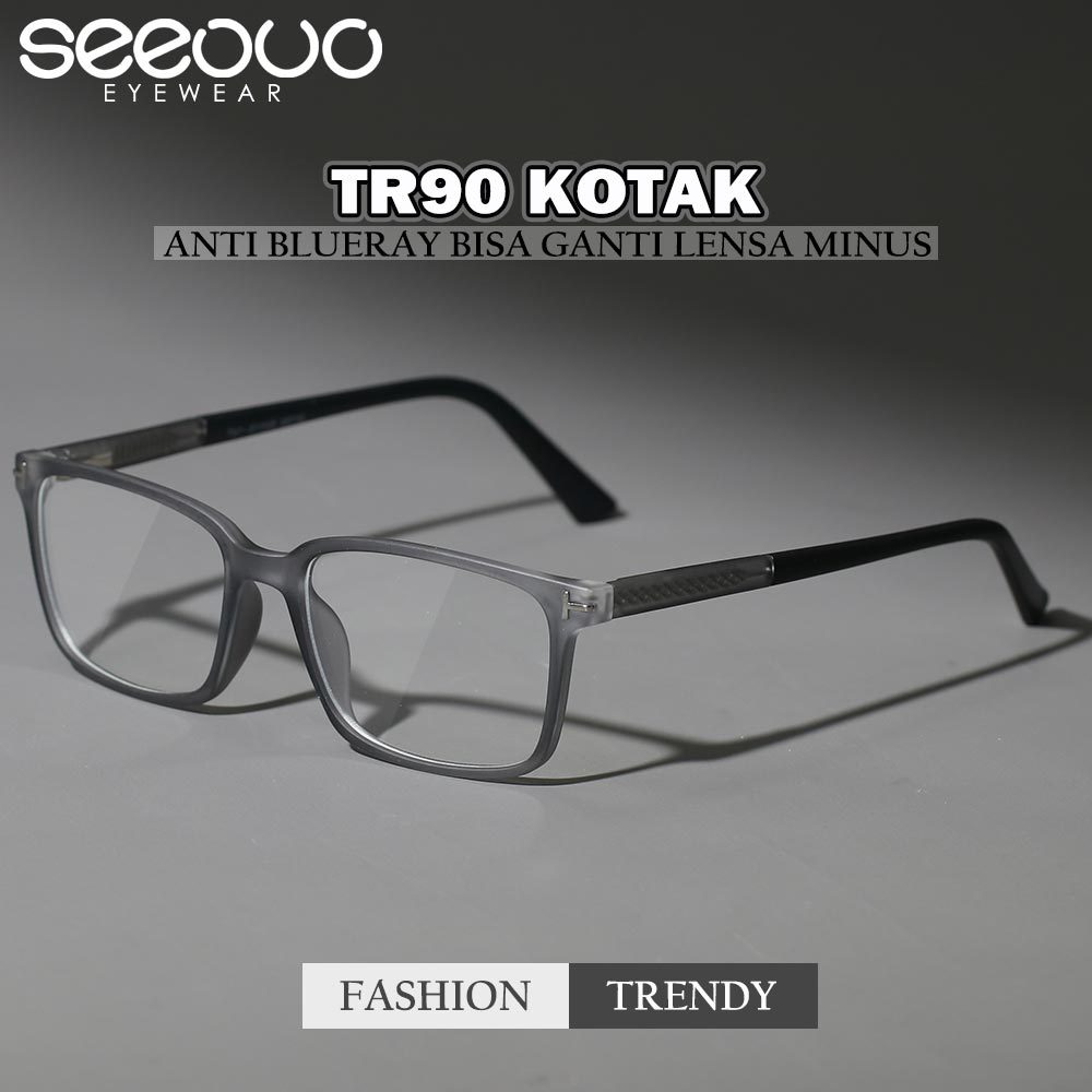 Jual Seeouo Kacamata TR90 Style Kotak Antiradiasi Blueray Bisa Minus Simple Fashion Stylish Pria ...
