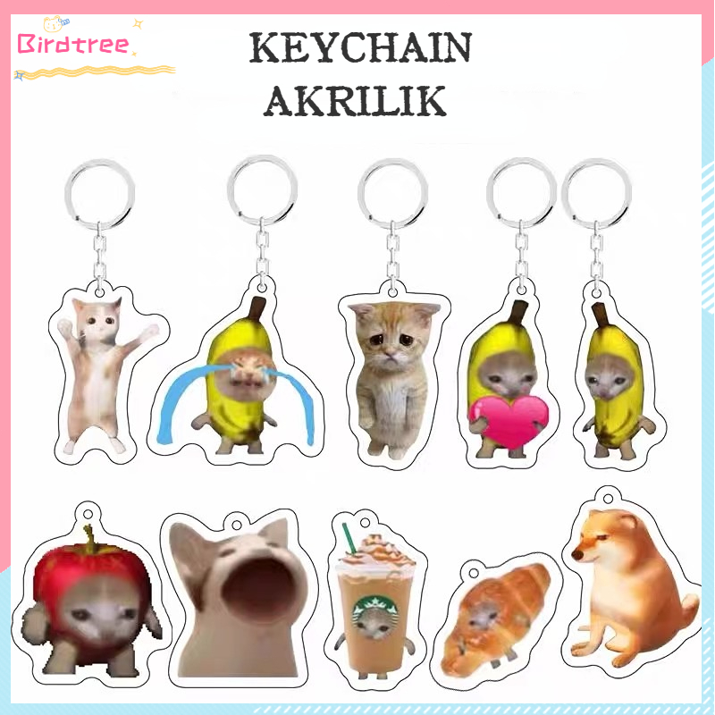 Jual COD Gantungan Kunci Meme Kucing Akrilik Acrylic KeyChain Lucu Cat ...