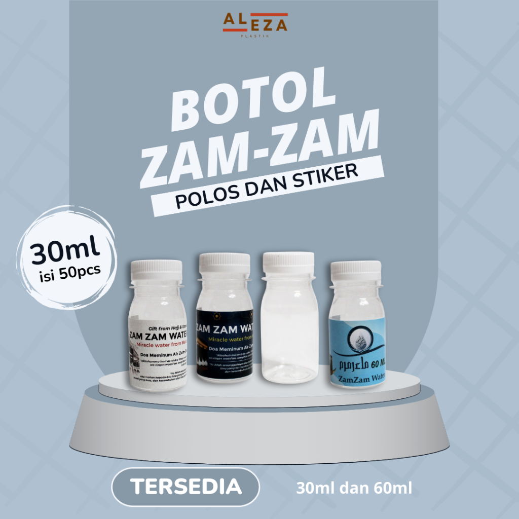 Jual Botol zam zam 30ml/ Botol plastik/ Botol Air Zam Zam isi 50 pcs ...