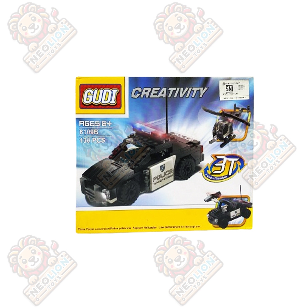 Jual Bricks / Block GUDI Creativity Police Patrol Car 3in1 Transform ...