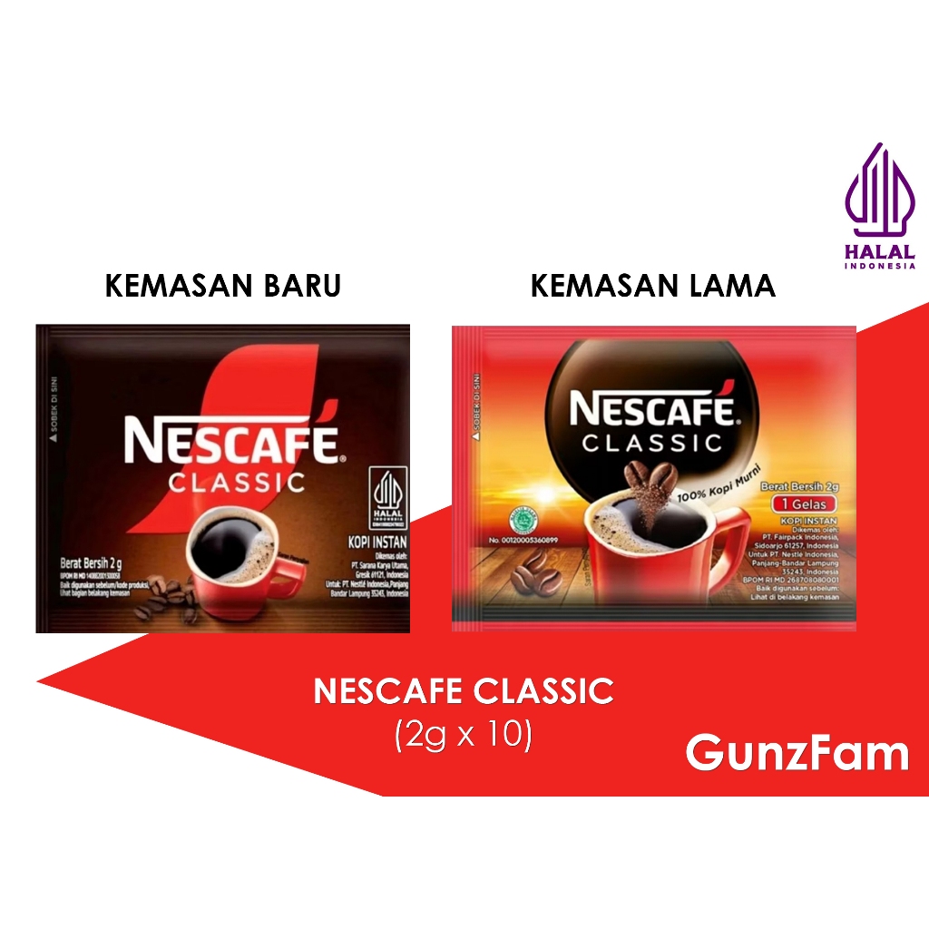 Jual Nescafe Classic Sachet 2gr / Kopi Instan Kopi Hitam isi 60 sachet ...
