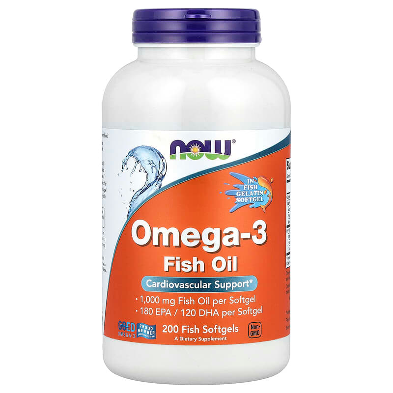 Jual NOW Omega-3 1000mg Fish Oil | 180mg EPA | 120mg DHA | GOED Tested ...