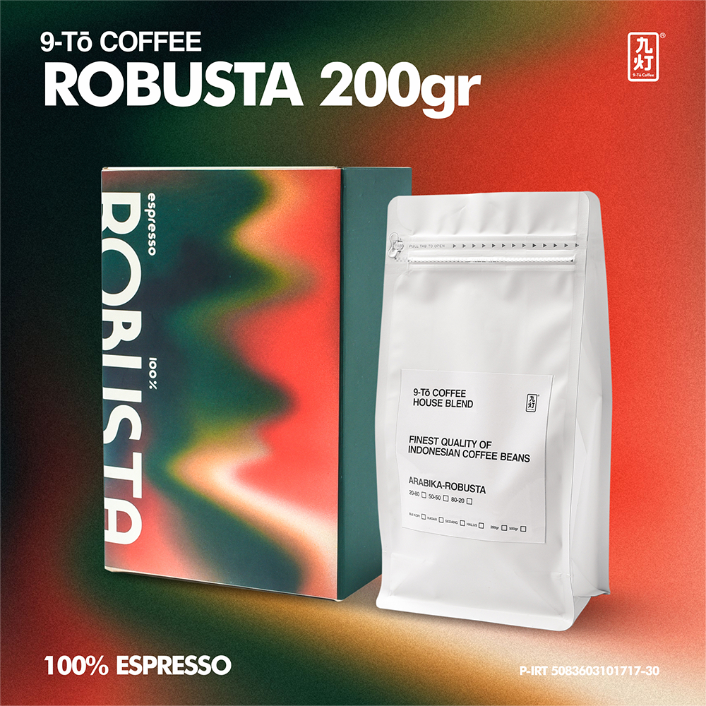 Jual 9-To Coffee Pure Robusta Gold 100% Robusta 200gr Biji Kopi ...