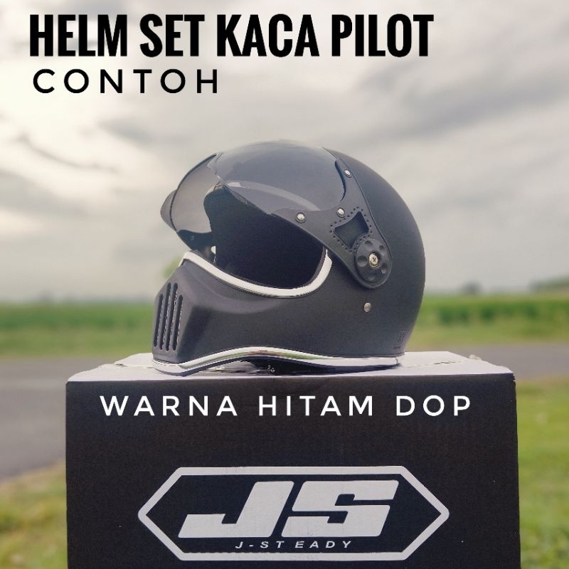 Jual HELM CAKIL CUSTOM LIST CHROME SET PET KACA PILOT ORIGINAL 100% ...