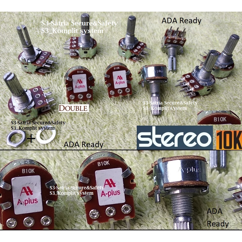 Jual A-plus B10K STEREO 10K Potensiometer stereo 10 K Kilo Potensio ...