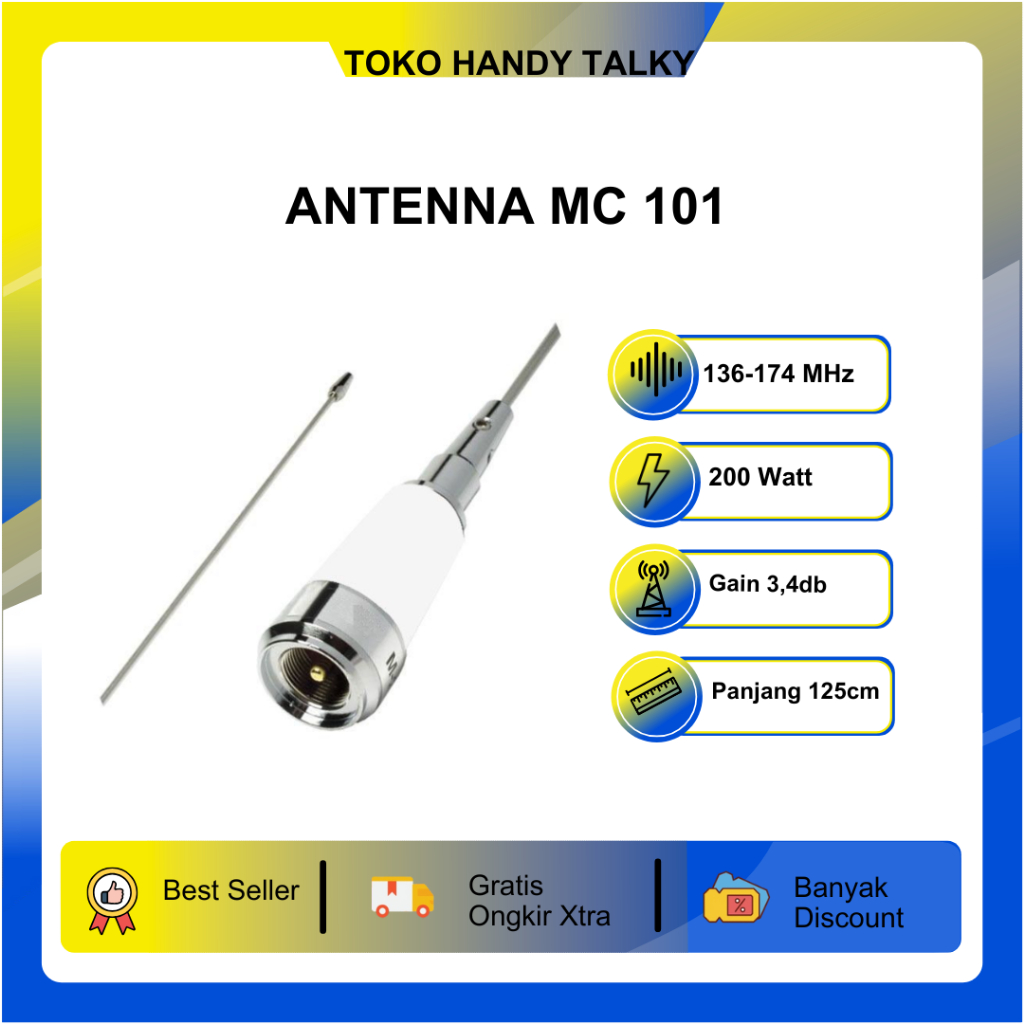 Jual Antenna Radio Rig Mobil MC-101 MC101 Single Band VHF | Shopee ...