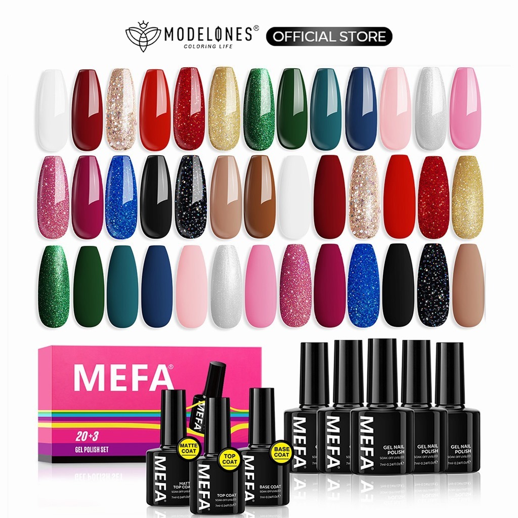 Jual MODELONES Limited Edition Kutek Gel Nail Polish Set 23 Pcs Winter ...