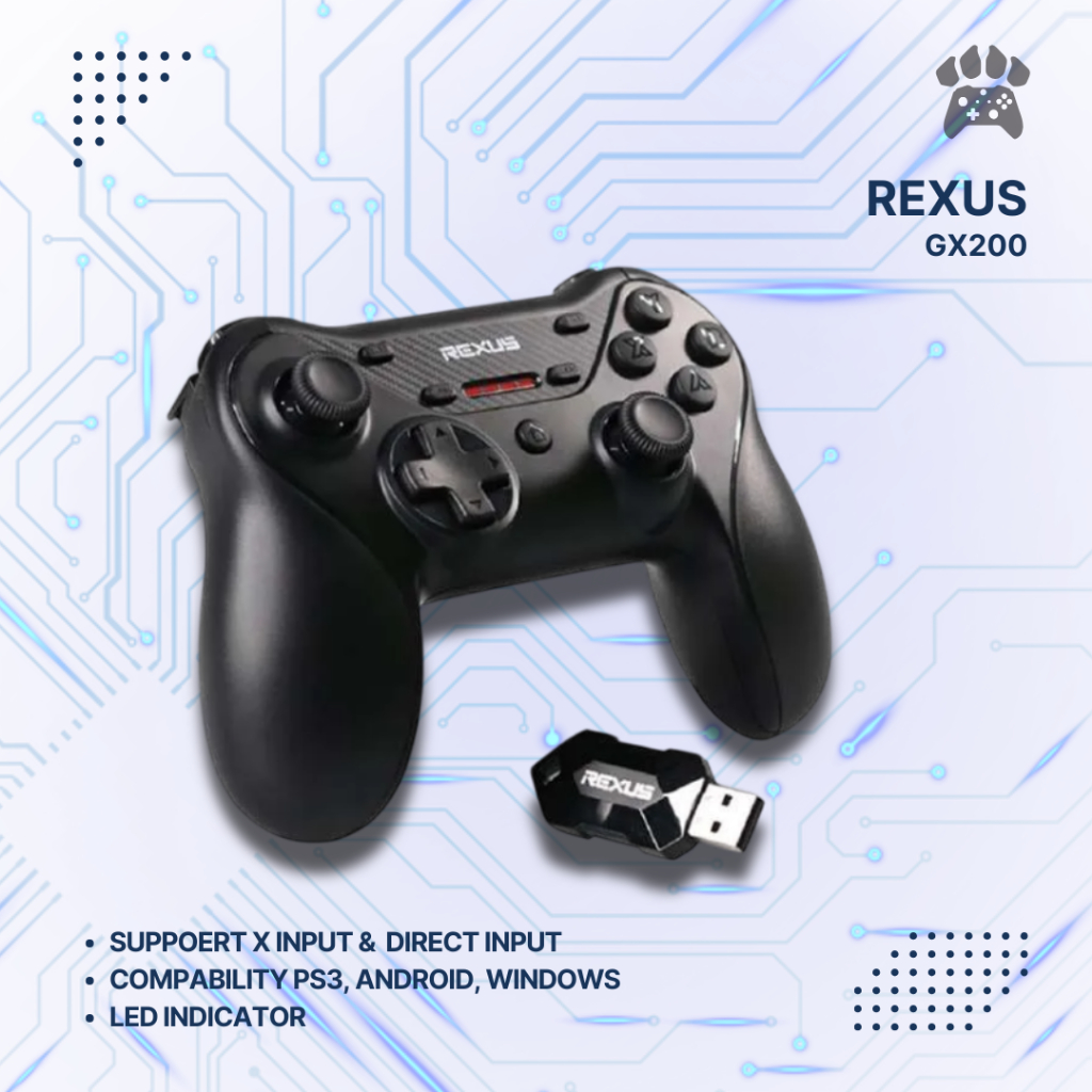 Jual Rexus Gladius GX200 Wireless Gaming Controller - Gamepad Joystick ...