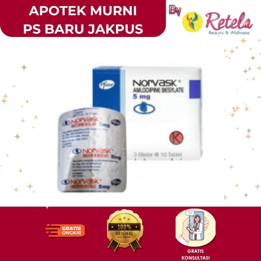 Jual NORVASK 5MG 1 STRIP 10 TABLET | Shopee Indonesia