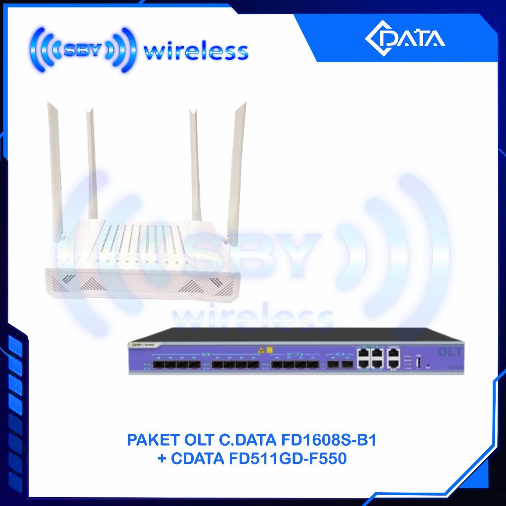 Jual PAKET C-DATA FD1608S OLT GPON (Non SFP) With CDATA FD511GD-F550 ...