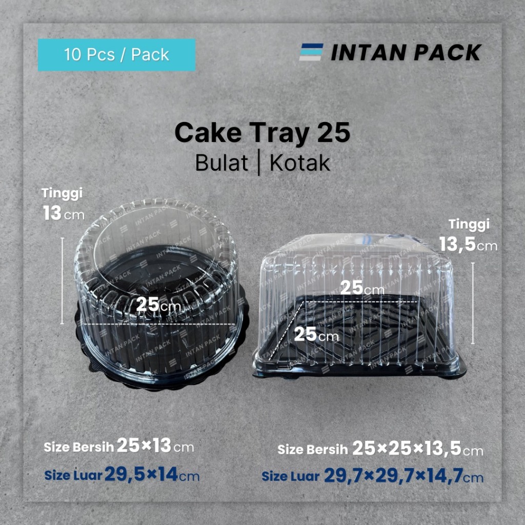 Jual Mika CT 25 Bulat Kotak Kue Bolu Sifon Tart Besar Cake Tray 25 (isi ...