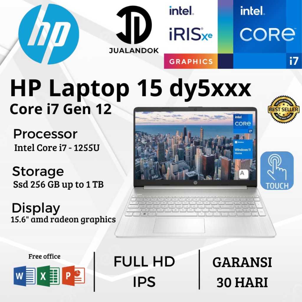 Jual Laptop HP Laptop 15 dy5xxx Core i7 Gen 12 - RAM 16GB - SSD 1TB ...