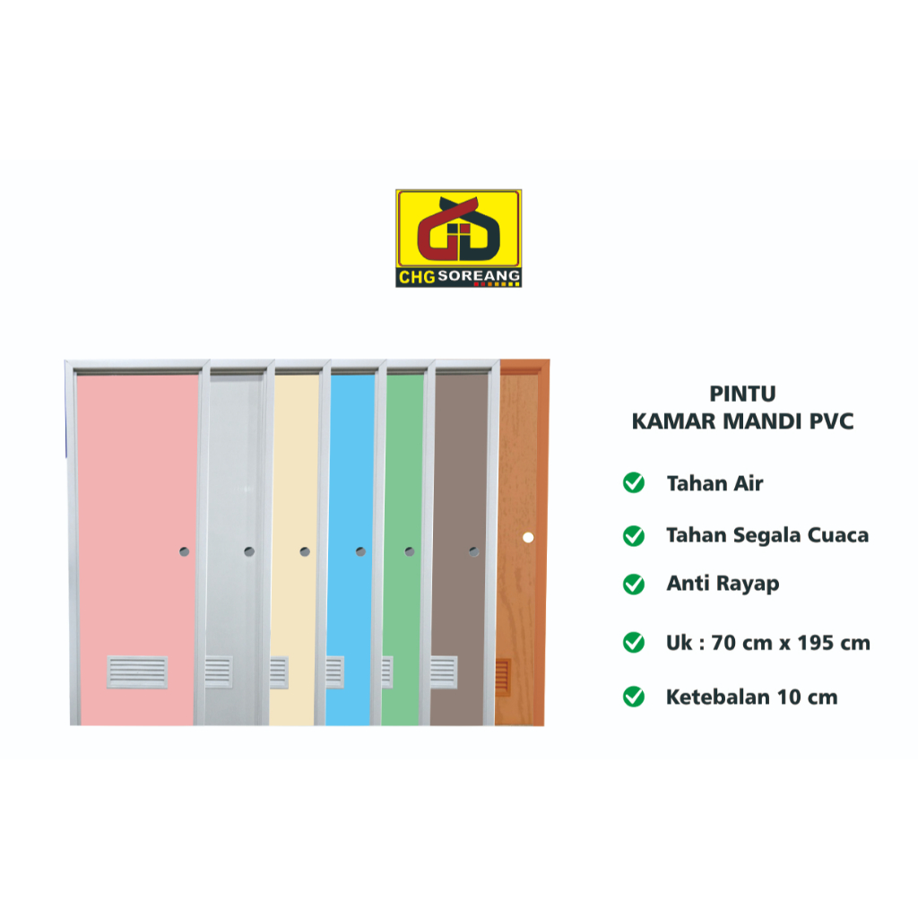 Jual PINTU KAMAR MANDI PLASTIK / PVC / PINTU SELOT PVC POLOS ANEKA ...