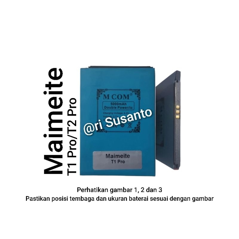 Jual Baterai MCOM for Maimeite T1 Pro / Welcome T2 Pro (9cm x 6.2cm) Double Power 5000mAh batere ...
