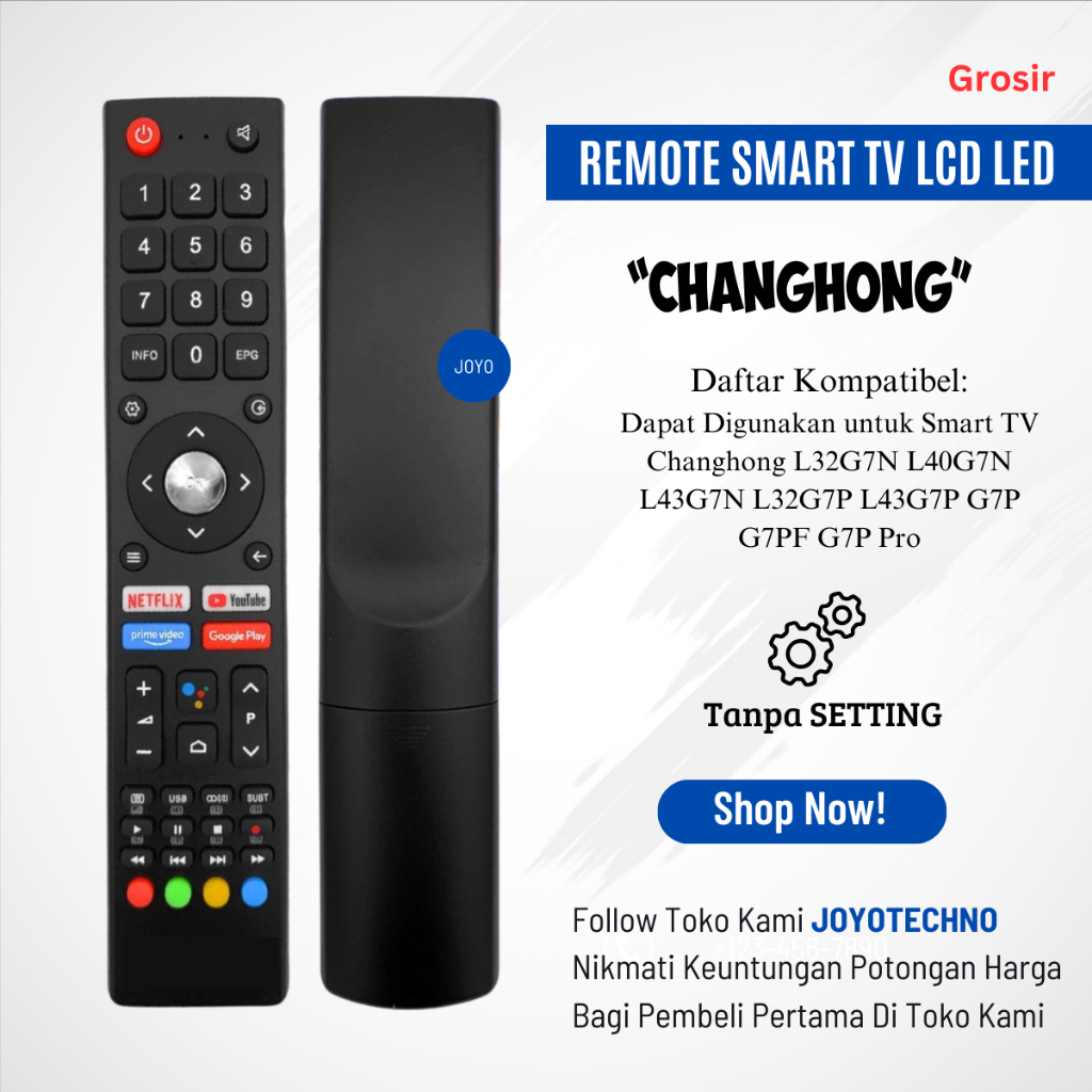 Jual (Kualitas ORI) Remote TV Changhong Android Smart TV L32G7N L40G7N L43G7N Infrared Non Voice ...