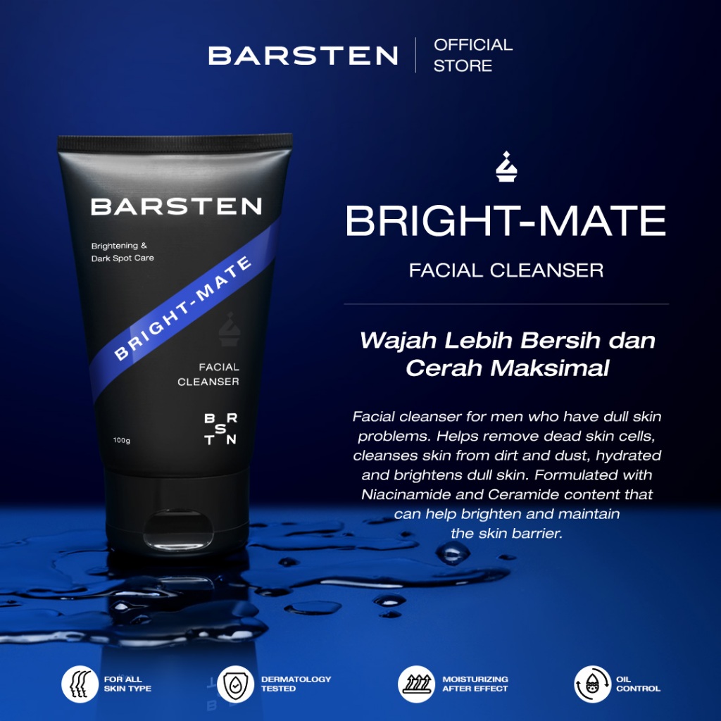 Jual Barsten Bright - Mate Facial Cleanser 100g, Wajah Lebih Bersih Dan ...