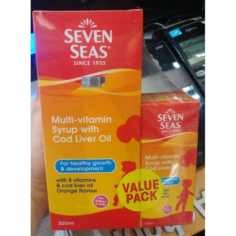 Jual 500+100ml Sevenseas Multivitamin Syrup anak vitamin with cod liver ...