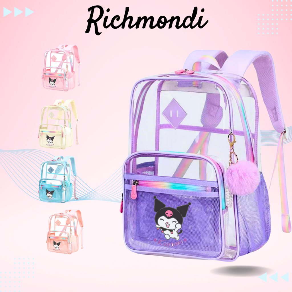 Jual Tas Ransel Sekolah Tas Transparan Korea Trendy Tembus Pandang PVC ...