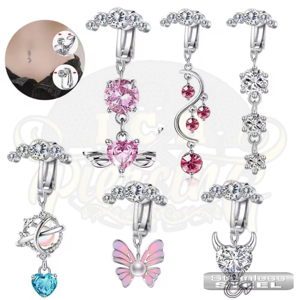 Jual Anting Pusar Jepit/ Belly Piercing Clip Stainless Stell Zircon ...