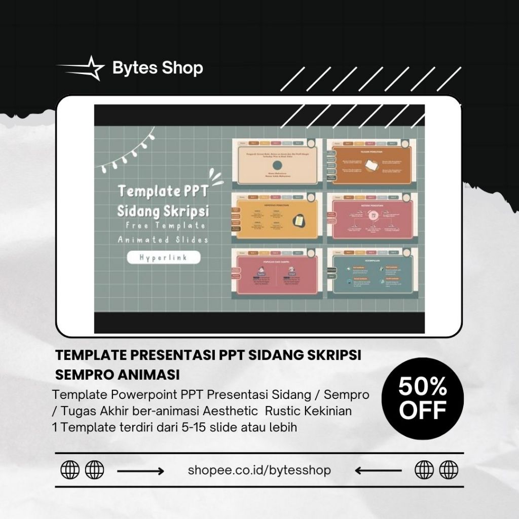 Jual Template Presentasi PPT Sidang Skripsi Sempro Animasi Aesthetic PPT atau PowerPoint ...