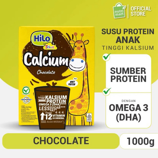 Jual HiLo school Calcium Chocolate 1000Gram / Susu anak | Shopee Indonesia