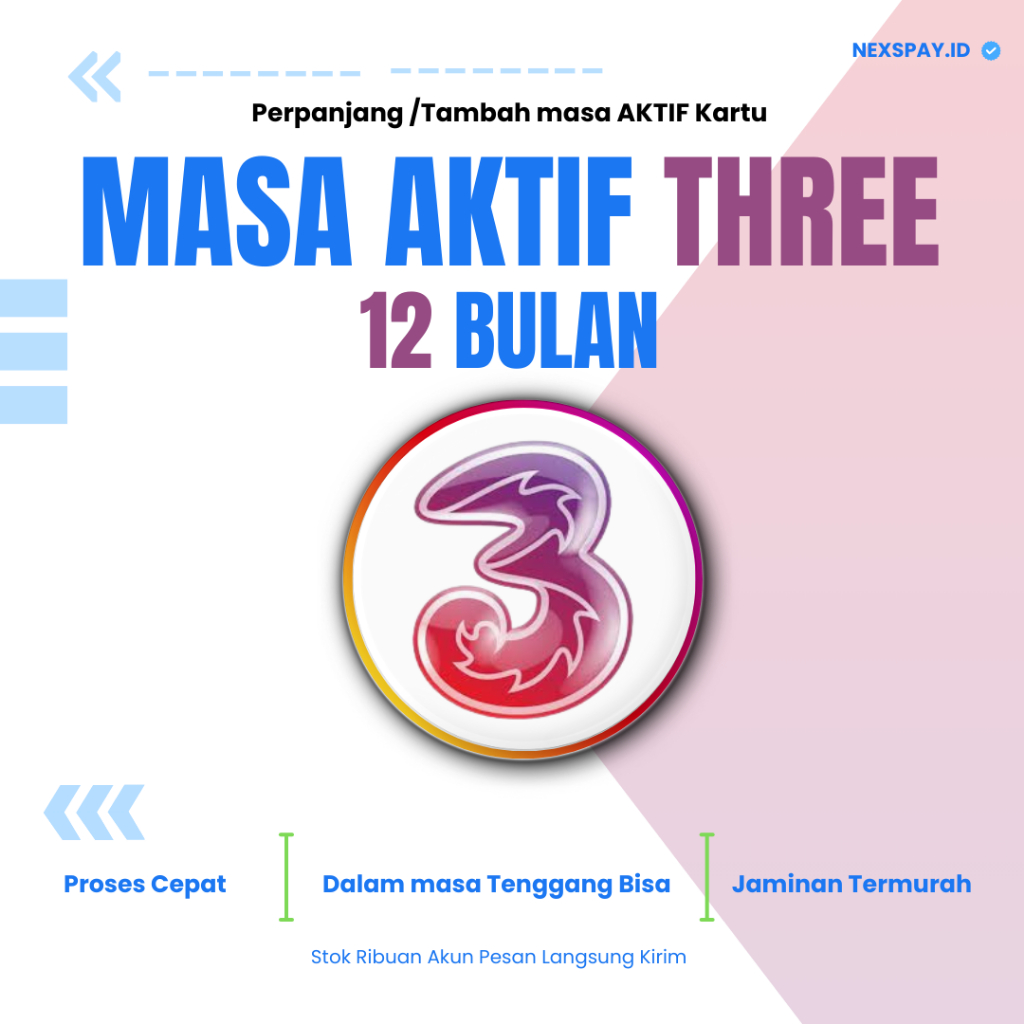 Jual Perpanjang / Tambah Masa aktif Tri 1 tahun 12 bulan 1 bulan ...